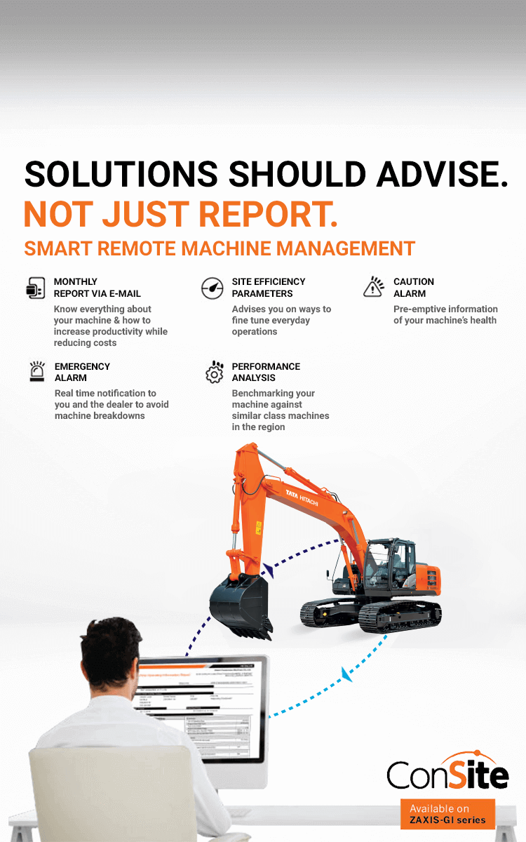 Heavy Equipment Monitoring | ConSite | Tata Hitachi